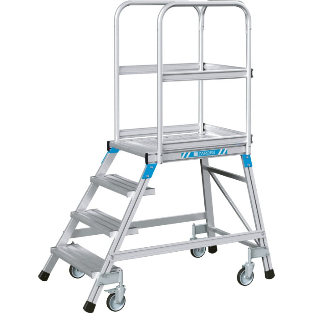 Zarges Mobile safety step 4 tread aluminium treads