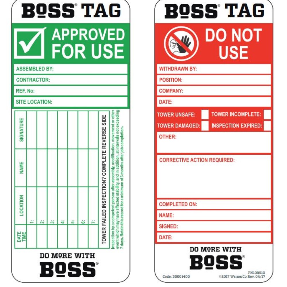 Boss Tag Kit Large.10 holders,20 Boss Tag inserts, 2 pens, Specifically ...